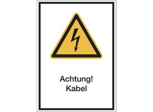 4061466044089 - Kombischilder mit Text für Warnkennzeichen Achtung! Kabel! VE 10 Stk Folie LxH 210 x 297 mm kaiserkraft