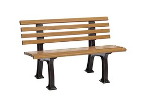 4007248509308 - Parkbank aus Kunststoff mit 9 Leisten Breite 1200 mm Holzoptik kaiserkraft