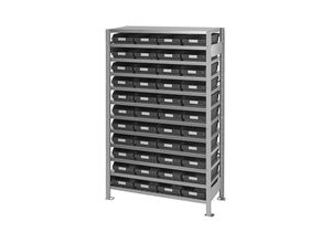 4250621506733 - Steckregal mit ESD Sichtlagerkästen HxBxT 1790 x 1000 x 400 mm 44 Sichtlagerkästen STEMO