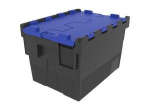 5051143000643 - Mehrweg-Stapelbehälter LxBxH 400 x 300 x 264 mm schwarz blau kaiserkraft