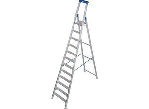 4009199136107 - Alu-Stufenstehleiter mit R13-Rutschhemmung einseitig begehbar 12 Stufen inkl Plattform KRAUSE