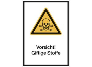 4061466040913 - Kombischilder mit Text für Warnkennzeichen Vorsicht! Giftige Stoffe VE 10 Stk Folie LxH 210 x 297 mm kaiserkraft