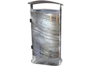 4061753117168 - Außen-Abfallbehälter feuerverzinkt Volumen 70 l ohne Ascher HxBxT 1000 x 475 x 340 mm kaiserkraft