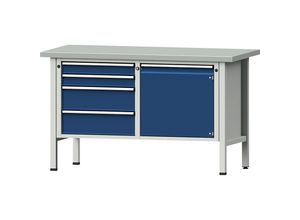 4014641003340 - Werkbank Gestellbauweise Serie V 4 Schubladen Tür 540 mm Arbeitshöhe 890 mm Stahlblechbelag ANKE