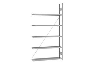 4061753031679 - eurokraft pro Fachboden-Steckregal verzinkt einseitig Regalhöhe 2350 mm Fachbodenbreite 1215 mm Anbauregal Fachbodentiefe 350 mm