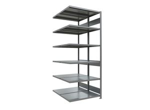 4061753013187 - eurokraft pro Steckregal doppelreihig Fachboden-BxT 1300 x (2 x 600) mm verzinkt Höhe 2500 mm Anbauregal