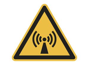 4061466040388 - Warnkennzeichen Warnung vor nichtionisierender elektromagnetischer Strahlung VE 10 Stk Folie Schenkellänge 200 mm kaiserkraft