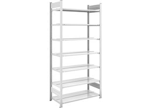 4250623710374 - Akten-Steckregal RAL 7035 Regalhöhe 2350 mm doppelseitig Grundregal BxT 1000 x 600 mm hofe