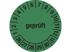 4061466087765 - Mehrjahresplakette geprüft grün Dokumentenfolie Ø 30 mm VE 10 Stk 26 - 31 kaiserkraft