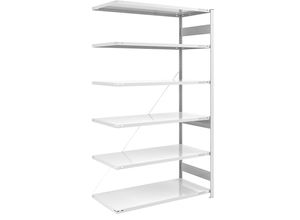 4061753028563 - eurokraft pro Schwerlast-Steckregal RAL 7035 Regalhöhe 2500 mm Anbauregal BxT 1300 x 800 mm