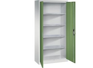 4069361425675 - Werkstatt-Flügeltürschrank HxBxT 1950 x 930 x 400 mm lichtgrau   resedagrün C+P