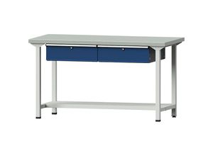 4014641072186 - Werkbank Gestellbauweise Serie V 2 Schubladen 1 Ablageboden Breite 1500 mm Stahlblechbelagplatte ANKE