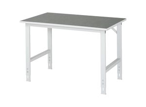 4040376813510 - Rau Arbeitstisch Tom manuell höhenverstellbar 25 mm Spanplatte mit Linoleumbelag bis 500 kg B 1250 x T 800 x H 760-1080 mm hellgrau lichtgrau 4040376813510 - Rau Arbeitstisch Tom manuell höhenverstellbar 25 mm Spanplatte mit Linoleumbelag bis 500 kg B 1250 x T 800 x H 760-1080 mm hellgrau lichtgrau