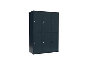 7042424491609 - Doppelstock-Spind Fydor 3 Abteile grau B 1200 mm 3 Abteile flache Dachform Vorhängeschloss kaiserkraft