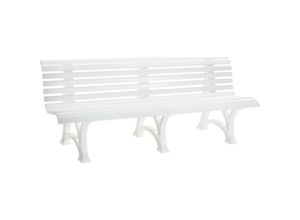 4007248313219 - Parkbank aus Kunststoff mit 13 Leisten Breite 2000 mm weiß kaiserkraft
