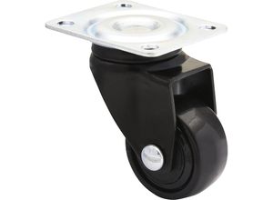 4001073080186 - Möbelrolle 3C-Serie Radbreite 12 mm schwarz VE 10 Stk Ø 25 mm Lenkrolle Wagner