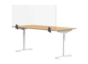 8712752109772 - Tischtrennwand für höhenverstellbare Tische Acrylglas  Polystyrol klartransparent Stärke 5 mm B 1600 x H 580 mm
