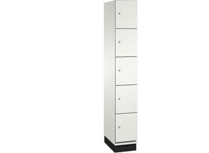 4064615519407 - 5er-Schließfachschrank Cambio 1 Abteil reinweiß Stahlblech-Tür B 300 mm 5 Fächer C+P