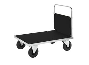 7350050352080 - Kongamek - Plattformwagen verzinkt 1000x700x900mm mit MDF-Platte geschlossenem Schiebegriff und Gummibereifung ohne Bremse