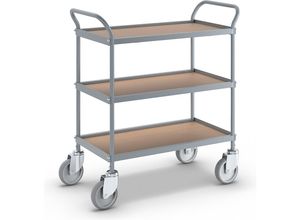 4061753049216 - eurokraft pro Servierwagen Etagenhöhe 250 mm 3 Etagen mit 4 Lenkrollen Rad-Ø 125 mm