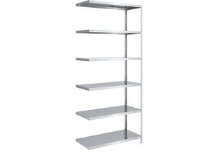 4061753020185 - eurokraft pro Schraubregal Bauart leicht verzinkt Regalhöhe 2500 mm Bodenbreite 1000 mm Tiefe 600 mm Anbauregal