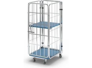 4260474941520 - Rollbehälter nestbar 4-seitig mit Kunststoffboden HxBxT 1660 x 729 x 818 mm mit 1 Einlegeboden ab 5 Stk kaiserkraft