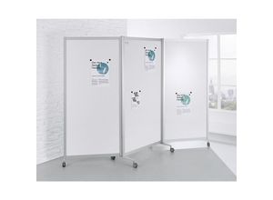 4260222866624 - Mobile Faltstellwand schwer entflammbar Alurahmen Tafelfläche magnetisch HxBxT 1900 x 2800 x 450 mm weiß kaiserkraft
