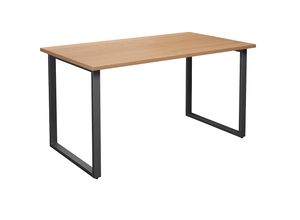 4061753262776 - Mehrzwecktisch DUO-O gerade Platte Tiefe 800 mm Breite 1400 mm Buche   schwarz kaiserkraft