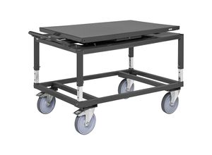 7350112291463 - Kongamek Palettenwagen höhenverstellbar mit Drehteller LxBxH 1338 x 810 x 807 mm