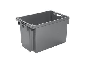 4004950701891 - Drehstapelbehälter aus HDPE Volumen 60 l Wände und Boden geschlossen grau kaiserkraft