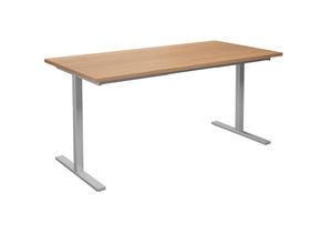 4061753263667 - Mehrzwecktisch DUO-T gerade Platte HxT 740 x 800 mm Breite 1600 mm Buche silber kaiserkraft