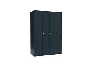 7042424119503 - Spind Fydor 4 Abteile grau B 1200 mm 4 Abteile flache Dachform Vorhängeschloss kaiserkraft