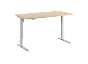 4061753259875 - eurokraft basic Schreibtisch Venla elektrisch höhenverstellbar gerade BxT 1600 x 800 mm Birke weiß