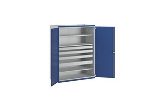4014641089238 - Schwerlastschrank JUMBO mit 3 Fachböden 4 Schubladen à 3 x 90 1 x 120 mm HxBxT 1950 x 1484 x 690 mm ANKE