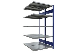 4061753013309 - eurokraft pro Steckregal doppelreihig Fachboden-BxT 1300 x (2 x 600) mm blau Höhe 2000 mm Anbauregal