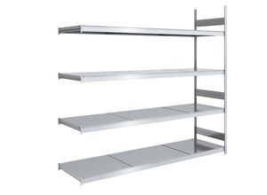 4250623703123 - Großfach-Steckregal mit Stahlböden Höhe 2500 mm Fachbodenbreite 2500 mm Fachbodentiefe 800 mm Anbauregal hofe