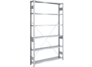 4250623790154 - eurokraft pro Schwerlast-Steckregal verzinkt Regalhöhe 2500 mm Grundregal BxT 1300 x 300 mm