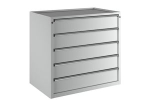 4014641114657 - Schubladenschrank BxT 1060 x 675 mm Schubladentraglast 200 kg 5 Schubladen Höhe 980 mm Front lichtgrau ANKE