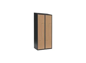 7042424847215 - Z-Spind Fydor 2 Abteile grau   Eiche B 800 mm 2 Abteile schräge Dachform Zylinderschloss kaiserkraft