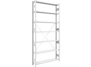4250623790055 - eurokraft pro Schwerlast-Steckregal RAL 7035 Regalhöhe 3000 mm Grundregal BxT 1300 x 300 mm