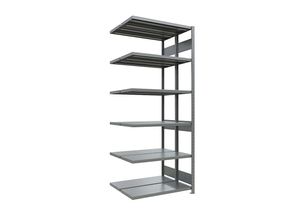 4061753013149 - eurokraft pro Steckregal doppelreihig Fachboden-BxT 1300 x (2 x 400) mm verzinkt Höhe 2500 mm Anbauregal