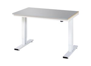 4040376416308 - Rau Werktisch Adlatus elektrisch höhenverstellbar 25 mm MDF-Platte mit Edelstahlbelag bis 300 kg B 1250 x T 800 x H 720-1120 mm silber lichtgrau 4040376416308 - Rau Werktisch Adlatus elektrisch höhenverstellbar 25 mm MDF-Platte mit Edelstahlbelag bis 300 kg B 1250 x T 800 x H 720-1120 mm silber lichtgrau