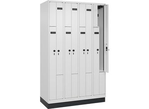 4068192652380 - Z-Spind Evolo PLUS 4 Abteile weiß B 1200 mm 8 Fächer mit Bodensockel Sicherheits-Drehriegel kaiserkraft