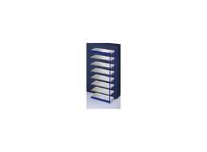 4250623731904 - Stabil-Steckregal einseitig Regalhöhe 3000 mm blau verzinkt Bodenbreite 1325 mm Anbauregal Breite x Tiefe 1325 x 600 mm hofe