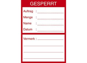 4061466048803 - Qualitätskennzeichen Folie LxH 62 x 88 mm VE 10 Stk Gesperrt kaiserkraft