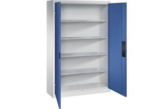 4067521588529 - Werkstatt-Schwerlastschrank Breite 1200 mm Tiefe 400 mm Tür enzianblau C+P