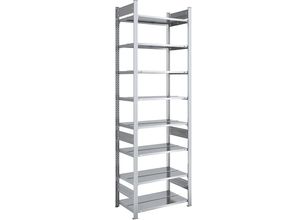 4250623720854 - Akten-Steckregal verzinkt Regalhöhe 2700 mm doppelseitig Grundregal BxT 750 x 600 mm hofe