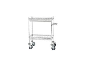 4260285071591 - Drahtgitter-Tischwagen verchromt mit 2 Körben LxBxH 760 x 460 x 1025 mm kaiserkraft