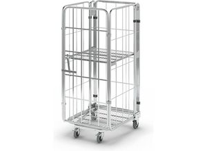 4260474941506 - Rollbehälter nestbar 4-seitig mit Gitterboden HxBxT 1660 x 729 x 818 mm mit 1 Einlegeboden ab 5 Stk kaiserkraft