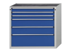 4014641404147 - Schubladenschrank ohne Platte Breite 1060 mm Schubladentraglast 200 kg 6 Schubladen Front enzianblau ANKE